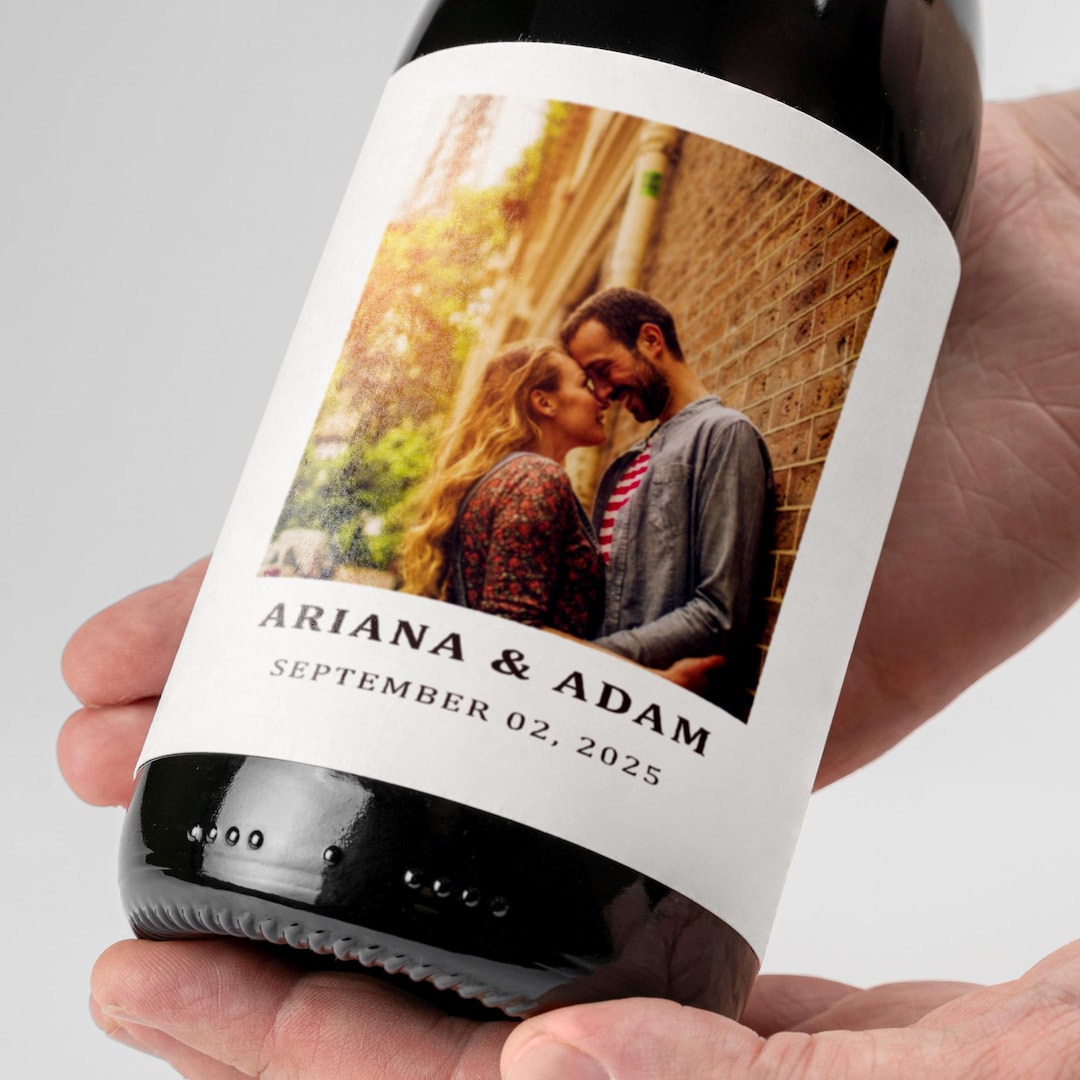 Personalized Photo Label, Couples Wine Label, Custom Photo Label ...