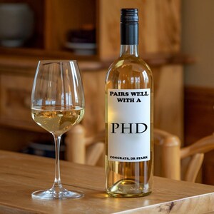 Pairs Well With A PHD Champagne Label, Graduation Gift, Graduation Wine ...