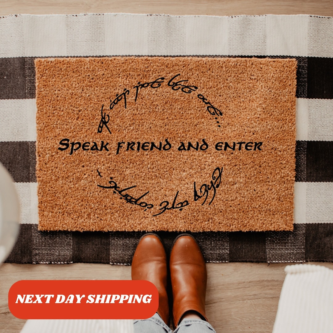 Speak Friend and Enter Doormat, Funny Doormat, Elvish Door Mat ...