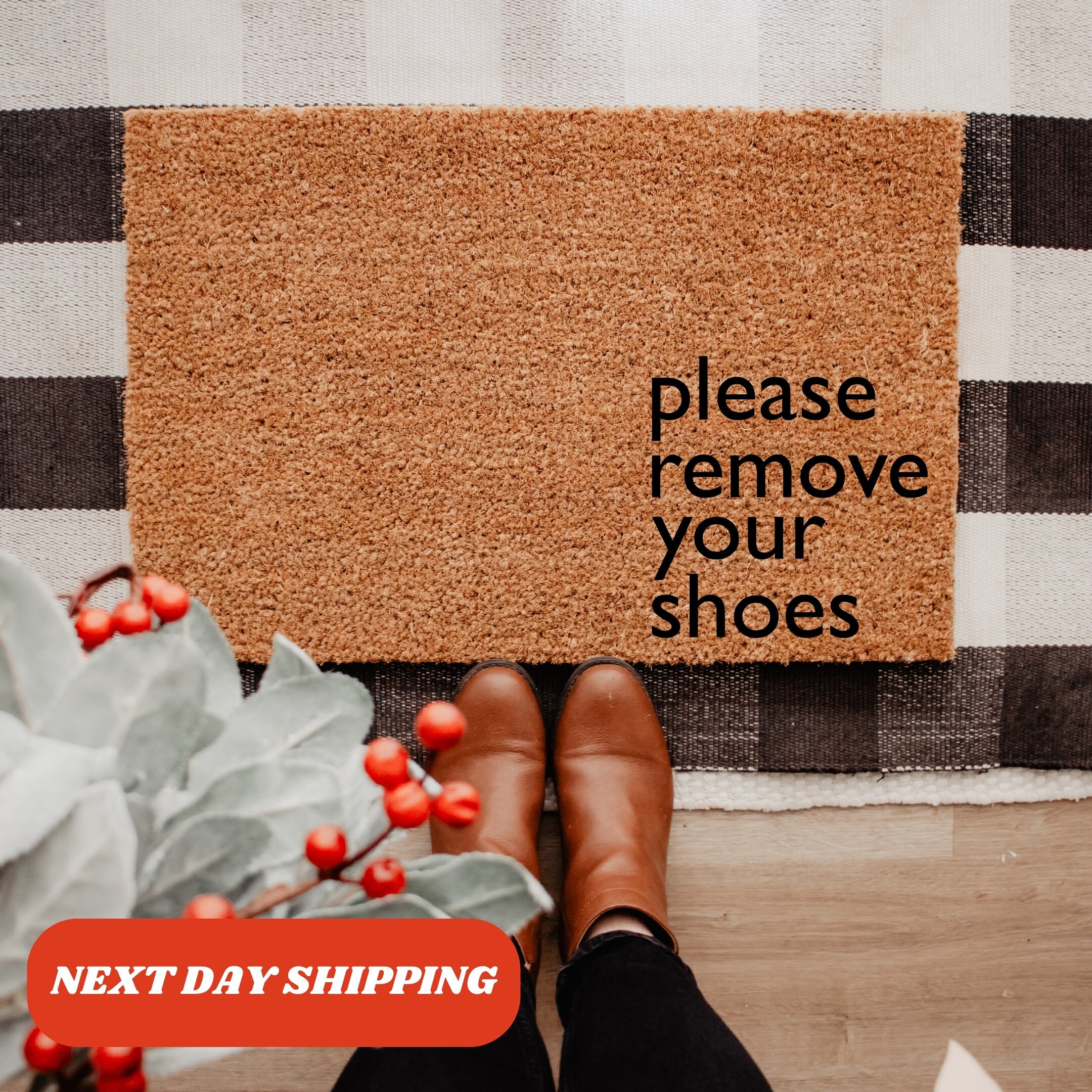 Please Remove Your Shoes Doormat, Custom Door Mat, Housewarming Gift ...