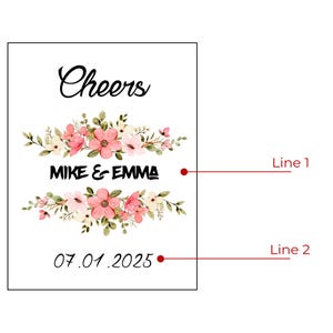 Cheers Wedding Wine Label, Wedding Gift, Wine Bottle Label, Champagne ...