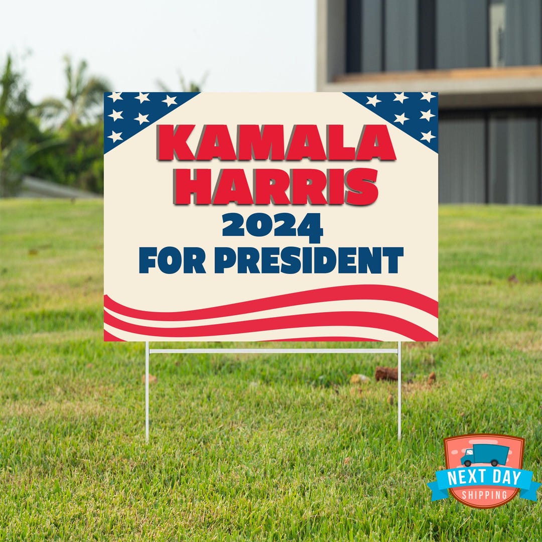 Kamala Harris Yard Sign, 2024 for President, Vote Harris, Political ...