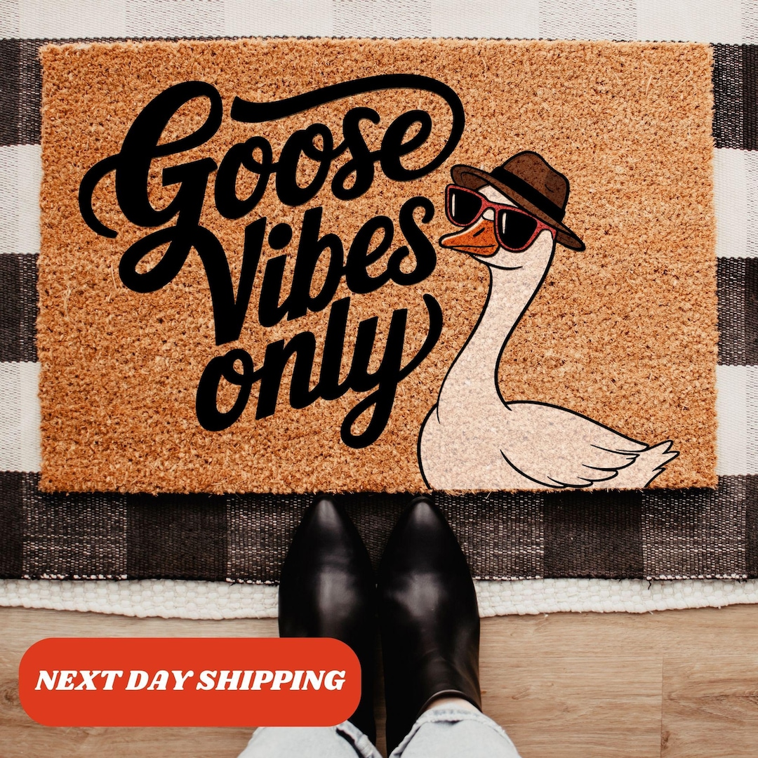 Goose Vibes Only Doormat, Retro Aesthetic Home Decor, Goose Welcome Mat ...