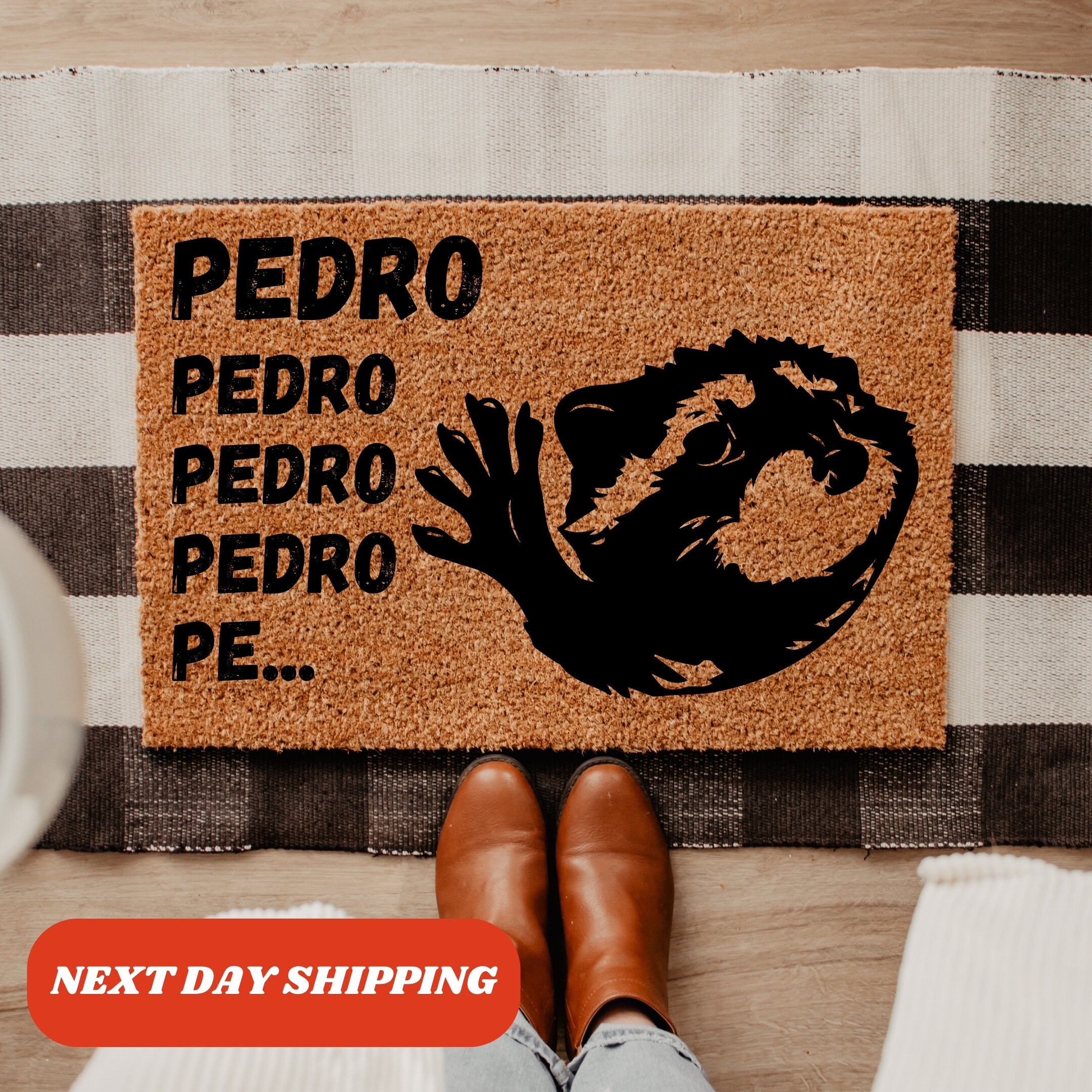 Meet Pedro the Dancing Raccoon Door Mat, Welcome Mat Pedro Pedro, Funny ...