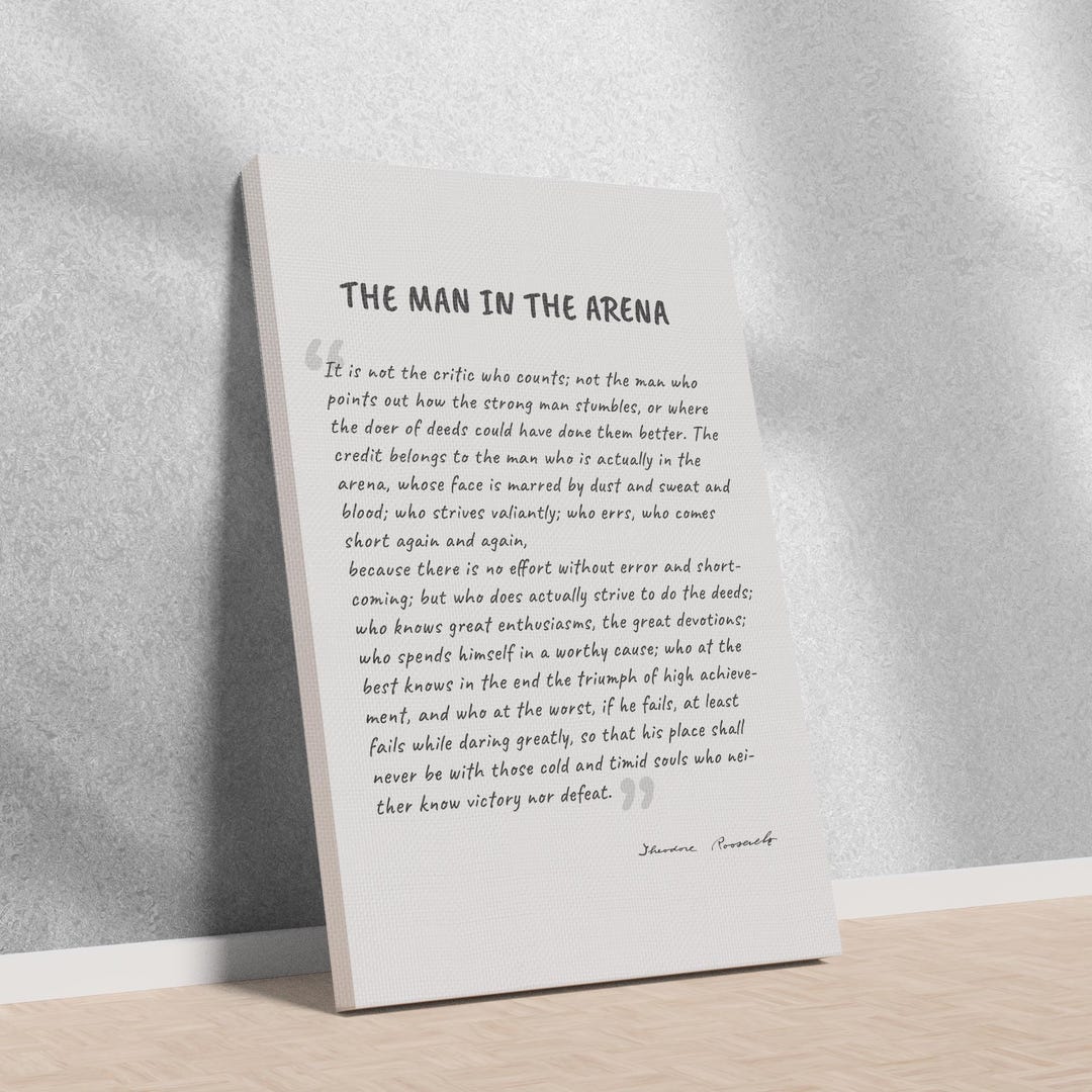 The Man in the Arena Canvas, Living Room Wall Art, Room Wall Decor ...