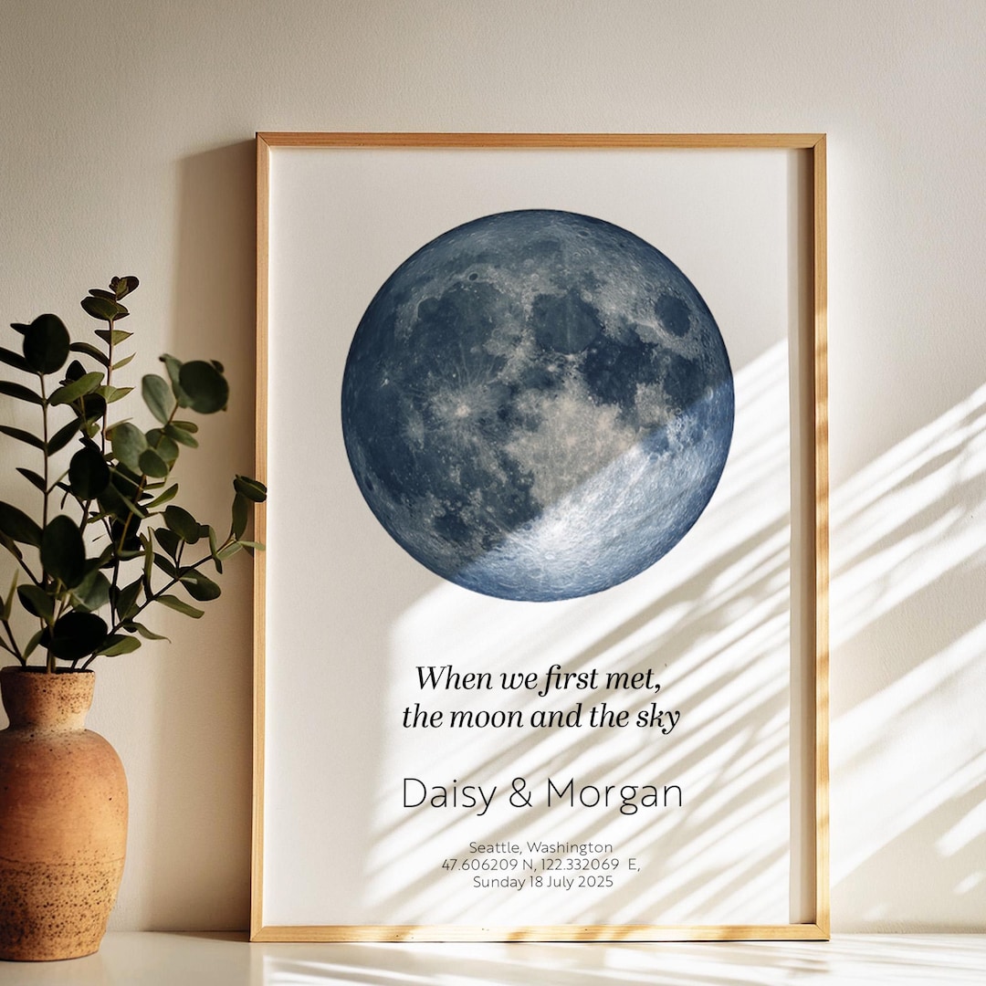 Personalized Moon Phase Print, the Night We Met, Moon Print, Living ...