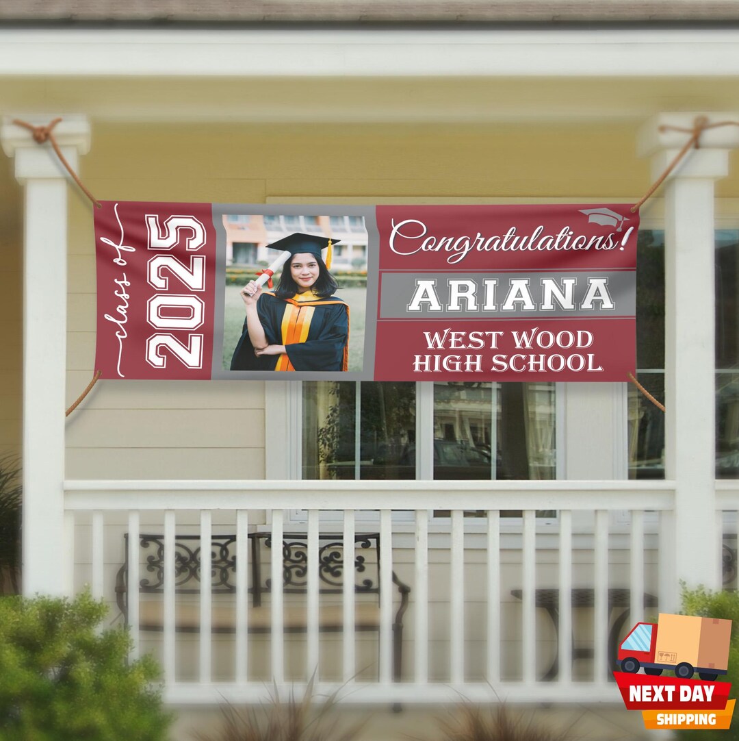 Custom Graduation Banner, Personalized Banner, Party Decor, Party ...