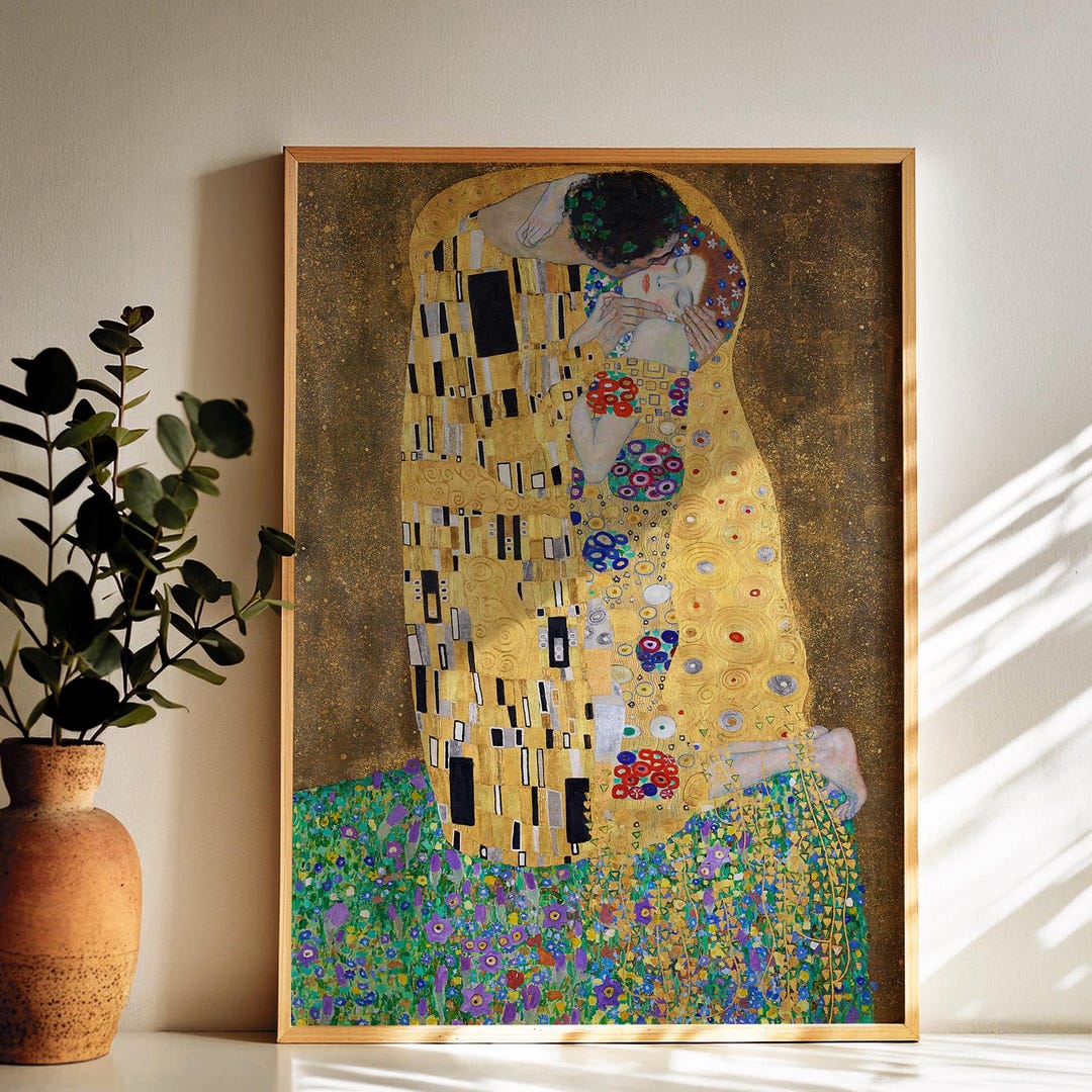 The Kiss Framed Wall Art, Living Room Wall Art, Bedroom Decor ...