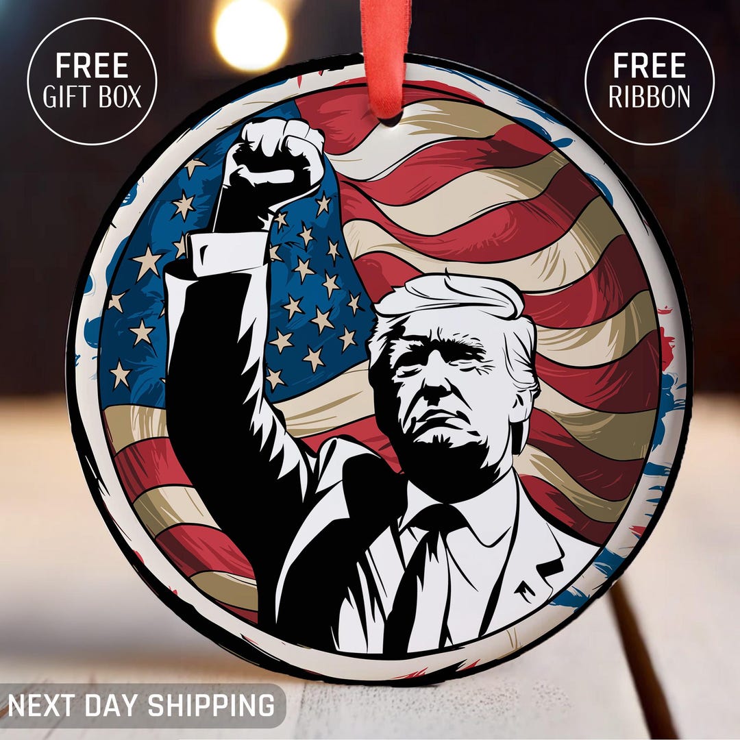 Donald Trump Ornament, American Flag Ornament, President Trump Ornament ...