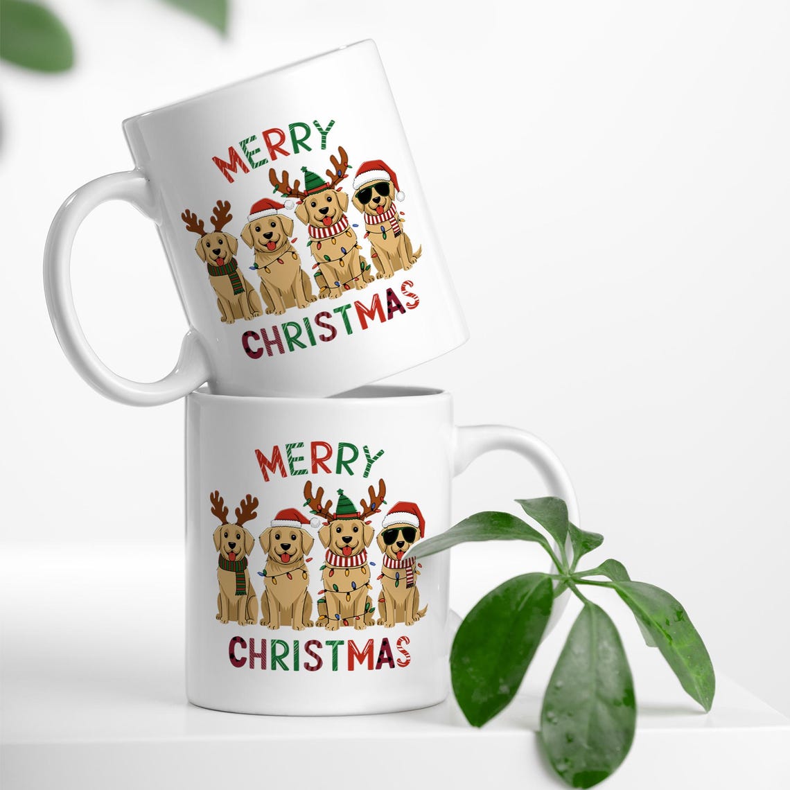 Cute Merry Christmas Mug, Dog Owner Gift, Dog Lover Gift, Christmas ...