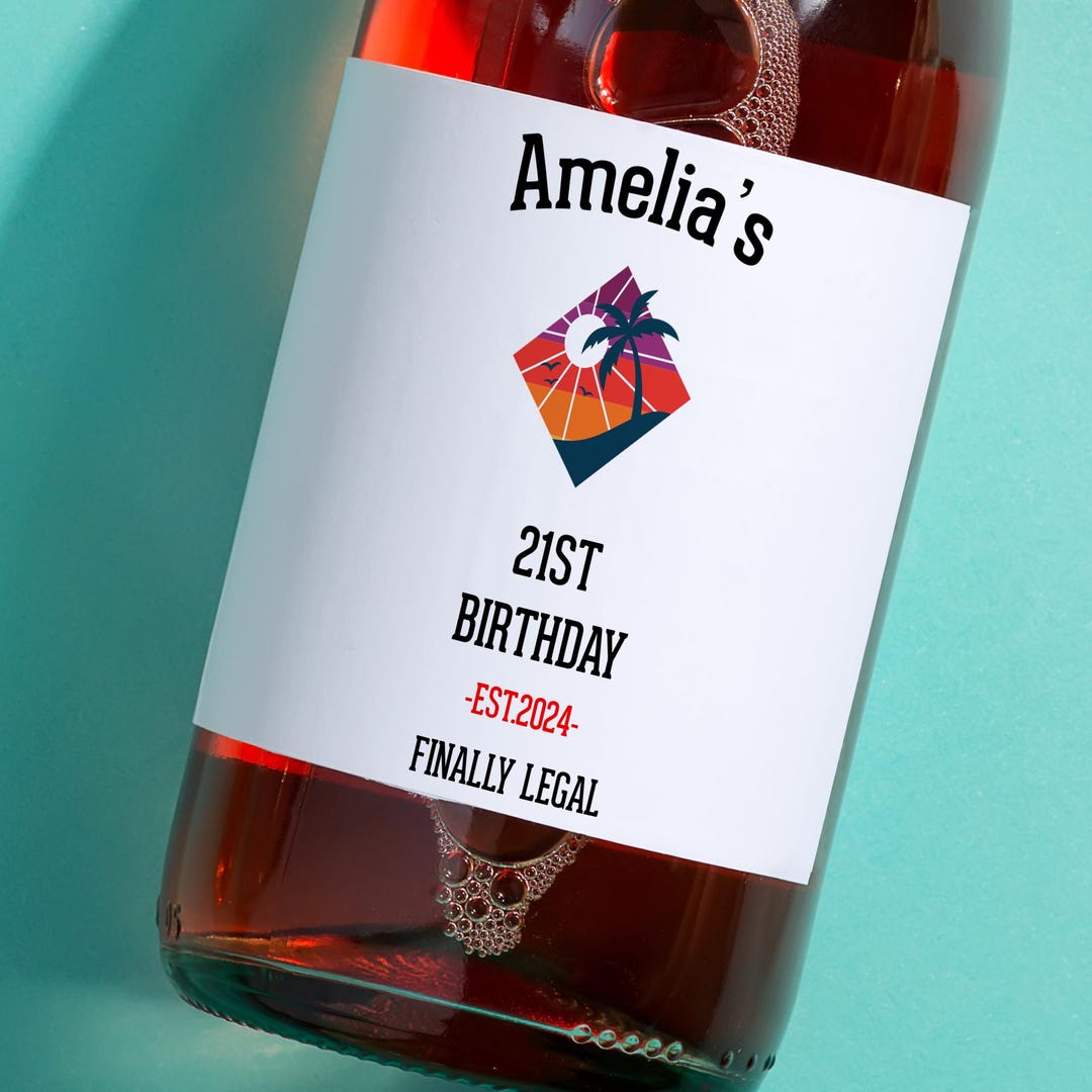 Finally Legal Wine Label, 21st Wine Label, 21st Birthday, Birthday Wine ...