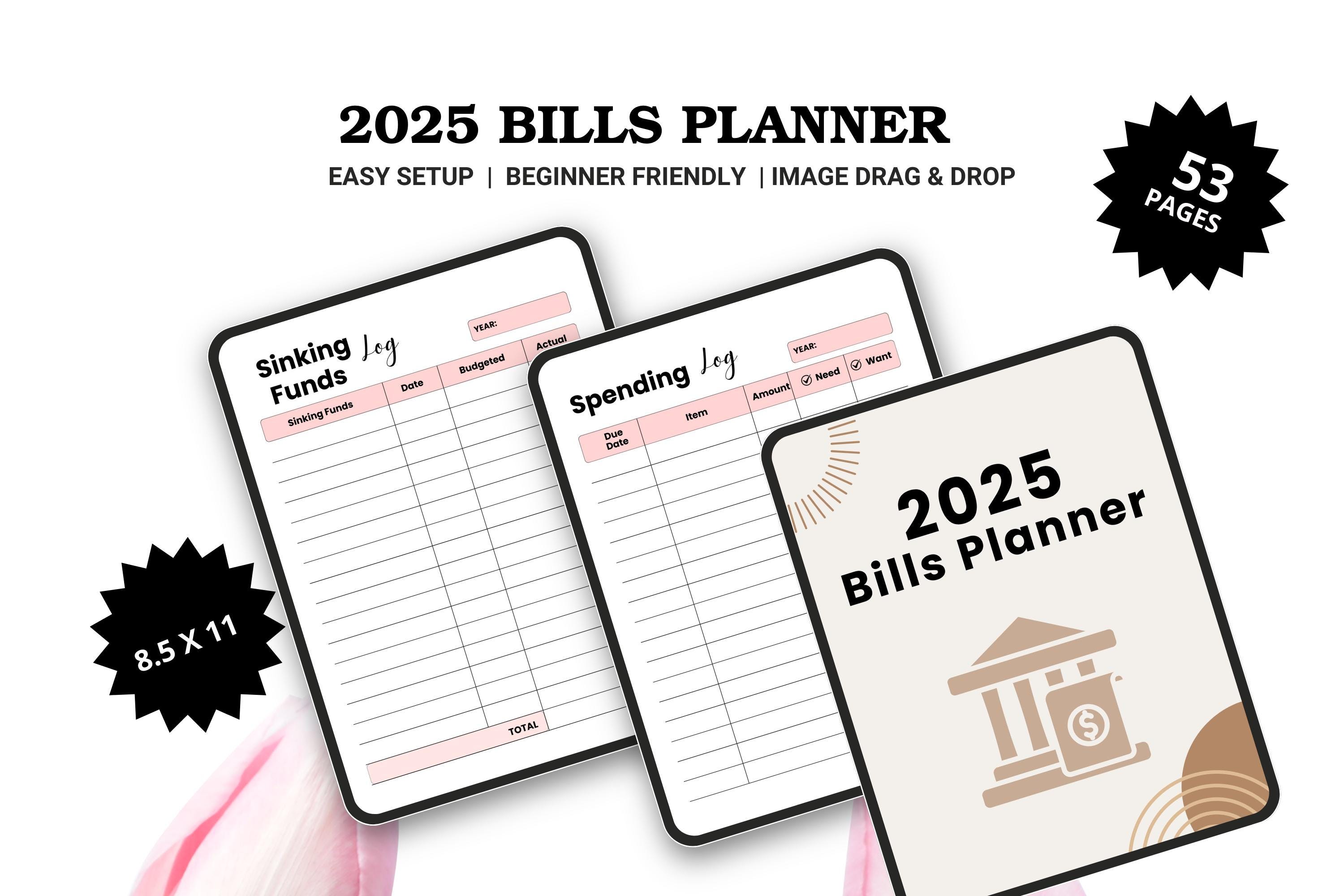 2025 Bills Planner | Bill Due Reminder| Budgeting Journal |money Saving ...