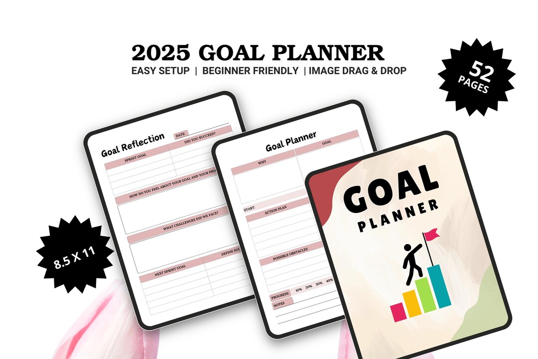 2025 Goal Planner Planner Stickers Goal Setting Tracker Bujo Planner ...