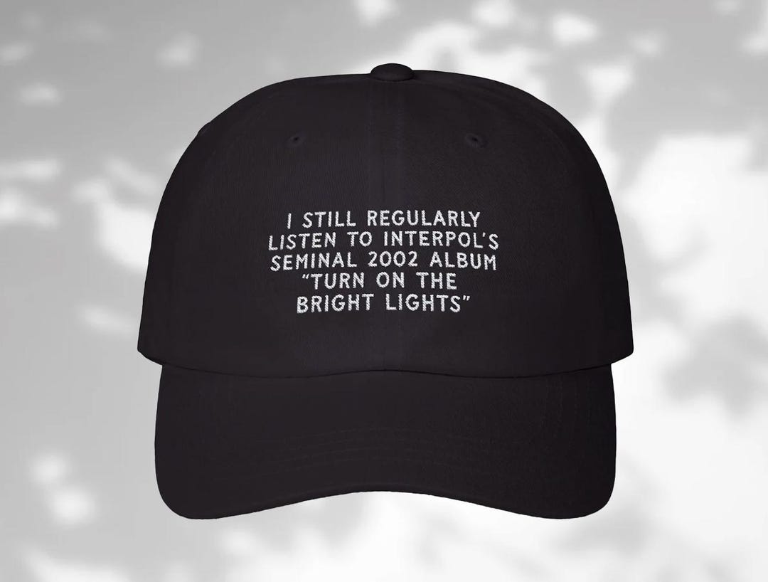 Interpol Hat, Turn on the Bright Lights Album Fan Hat, Embroidered ...