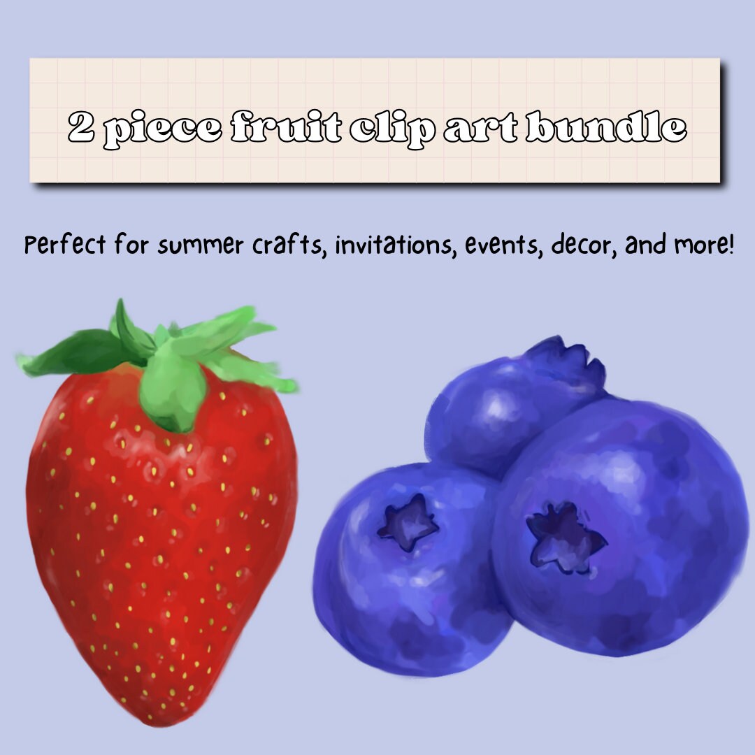 Cute Summer Fruit Clip Art Pngs for Goodnotes, Holiday Invites, Flyers ...