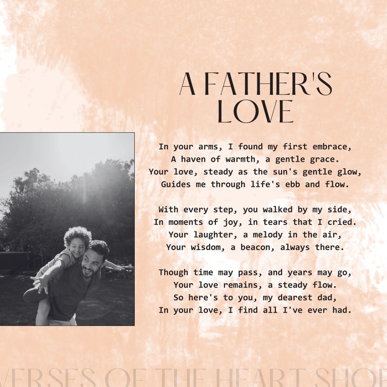 Personalized Love Poem for Dad Heartfelt Gift - Etsy