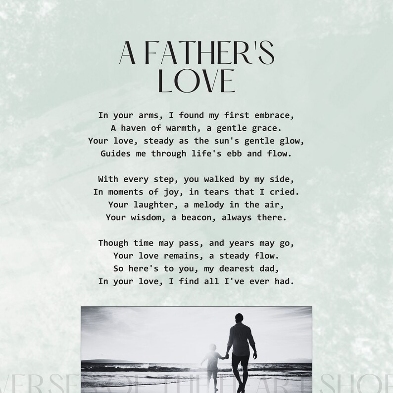 Personalized Love Poem for Dad Heartfelt Gift - Etsy