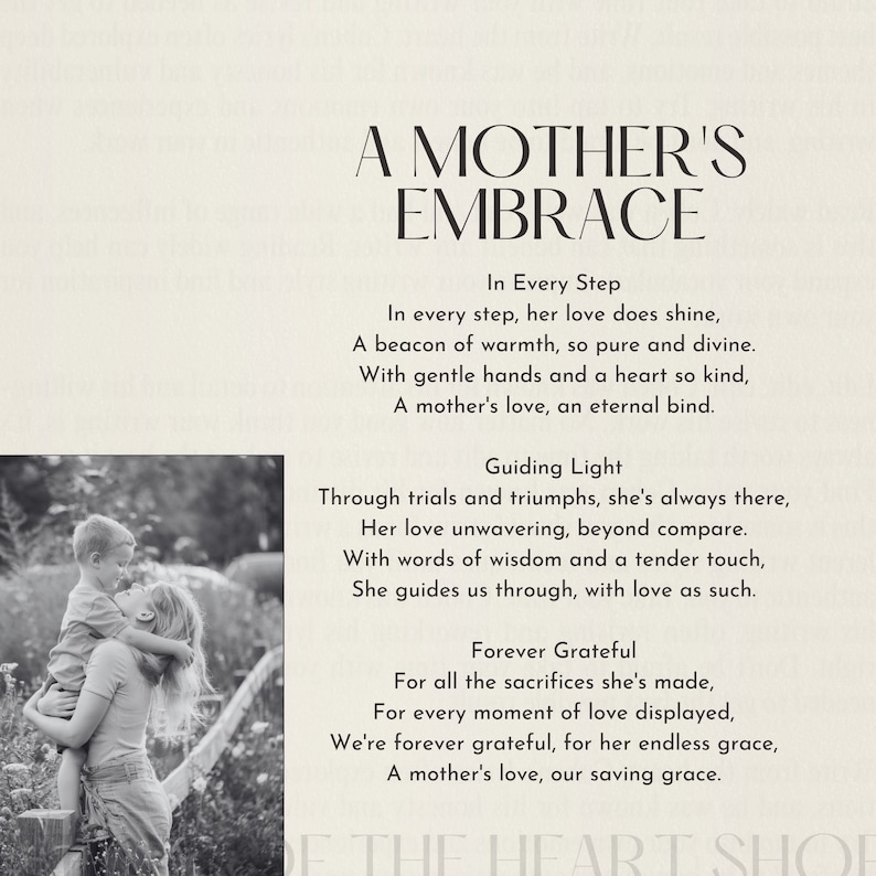 Personalized Love Poem for Mom Heartfelt Gift - Etsy