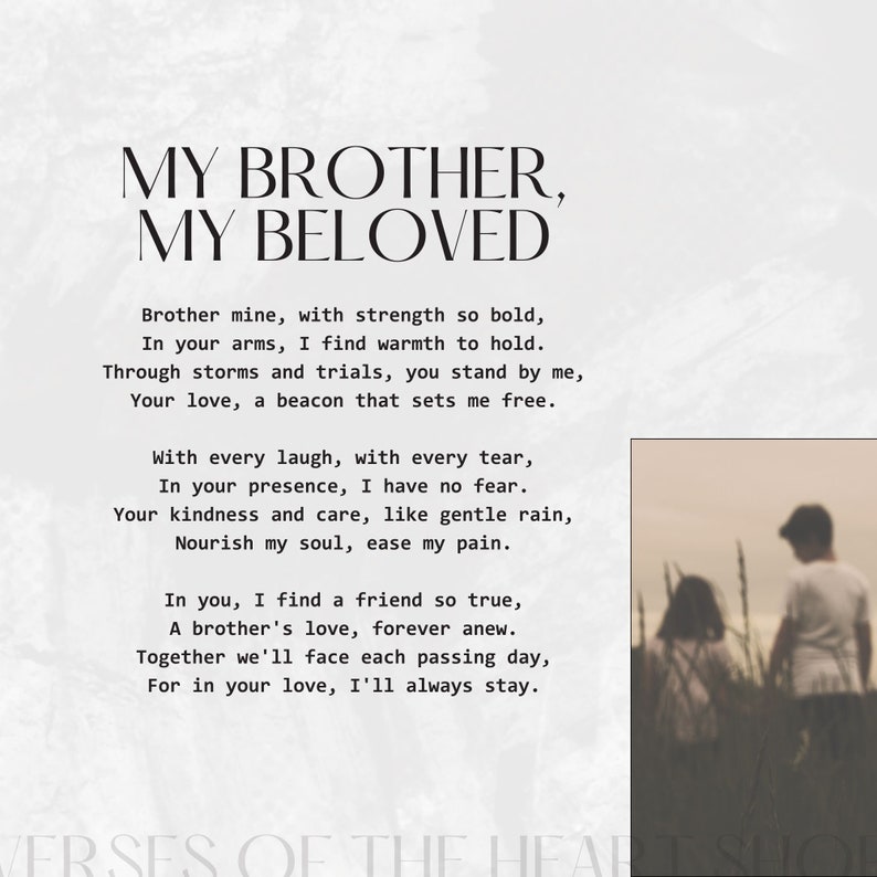 Custom Love Poem for Brother Heartfelt Gift - Etsy