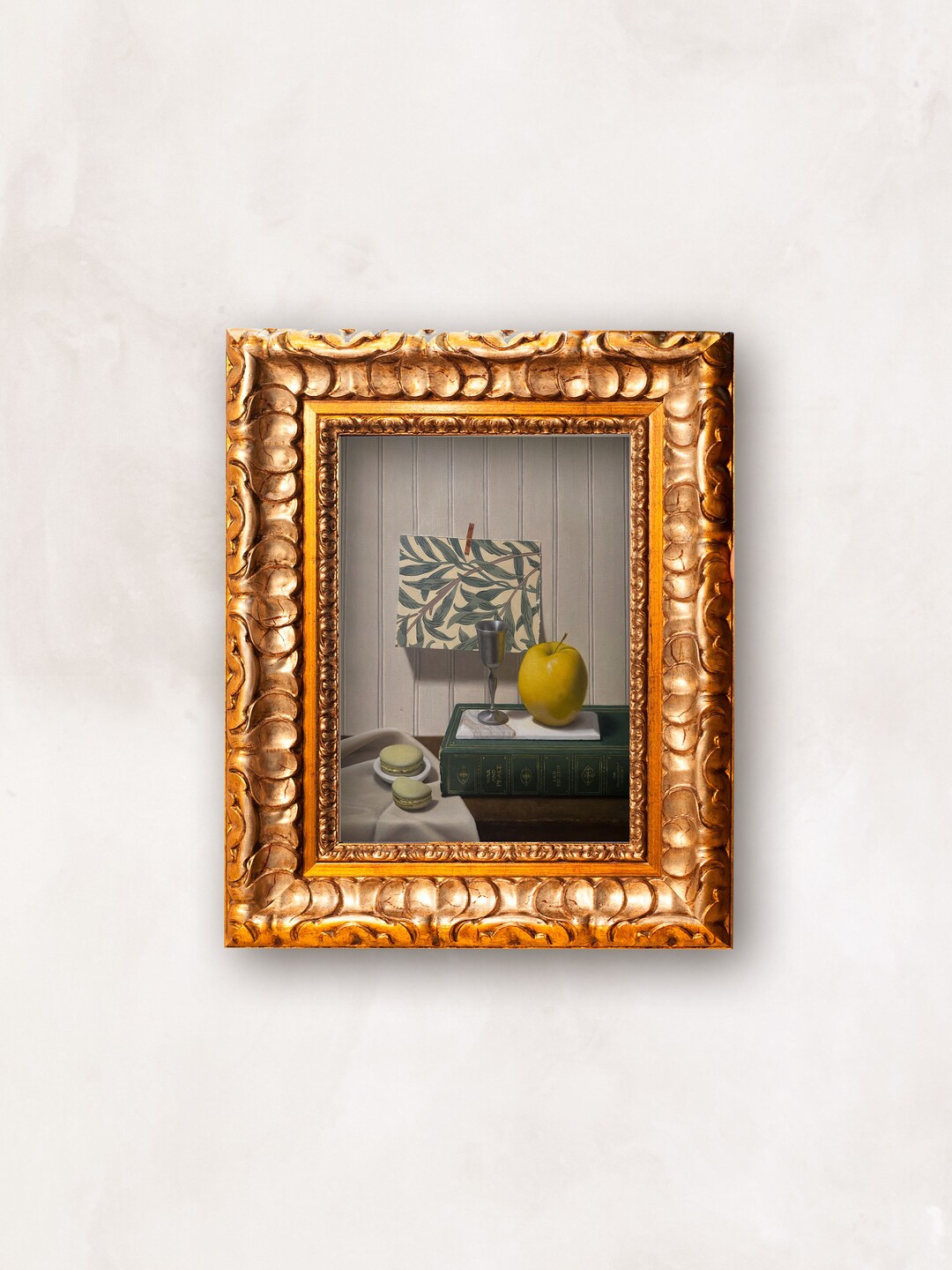 Still Life With Golden Apple Art Print - From Original Oil Painting - Etsy