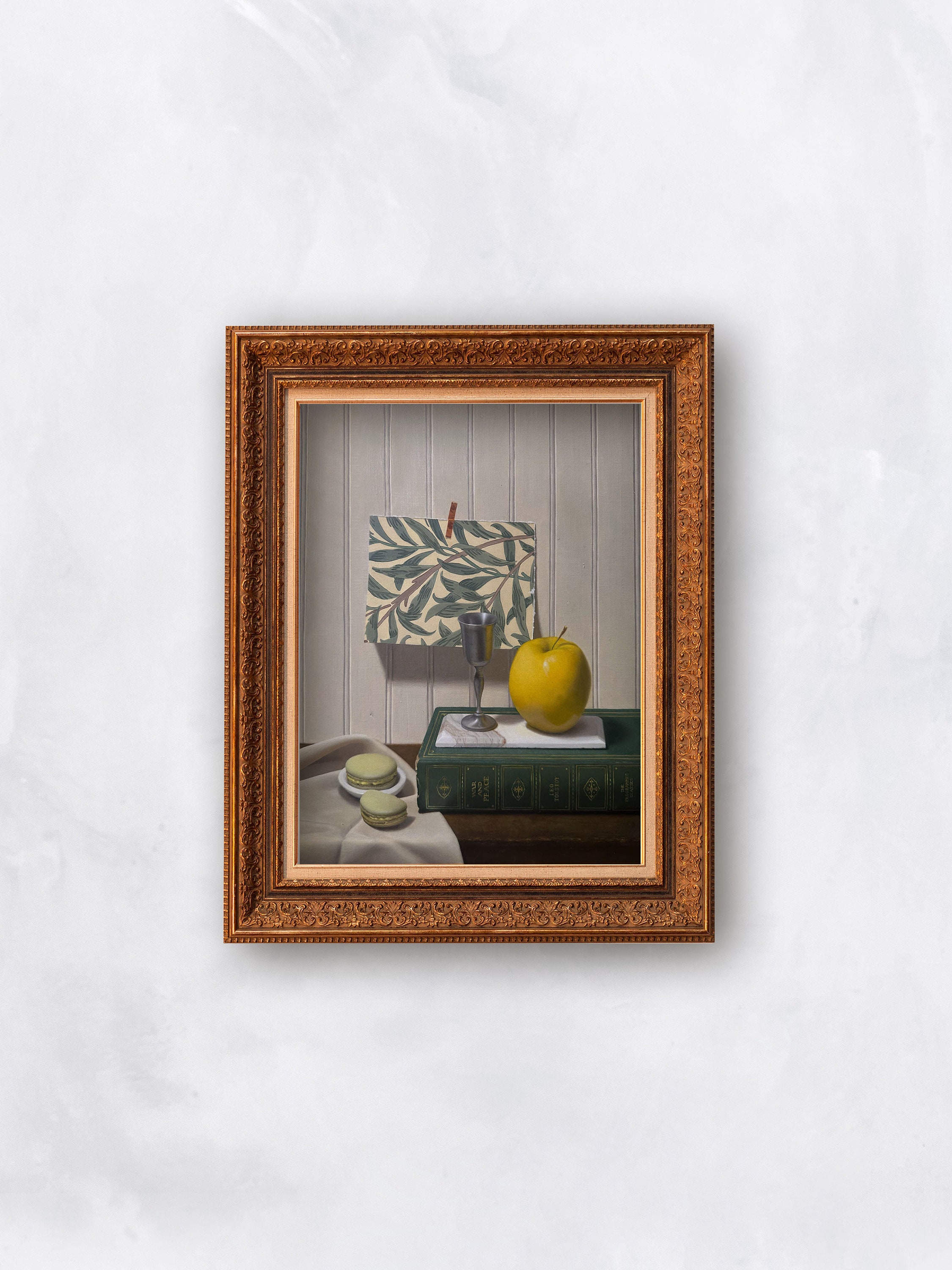 Still Life With Golden Apple Art Print - From Original Oil Painting - Etsy