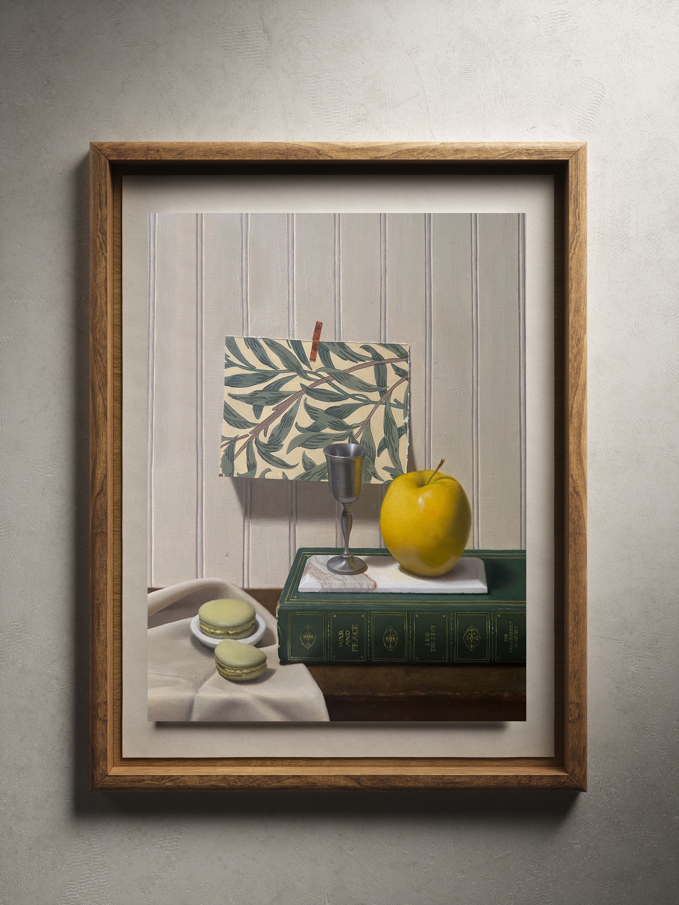 Still Life With Golden Apple Art Print - From Original Oil Painting - Etsy