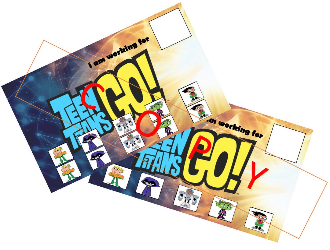 Teen Titans Go Token Economy Visual Support Digital Download Bundle - Etsy