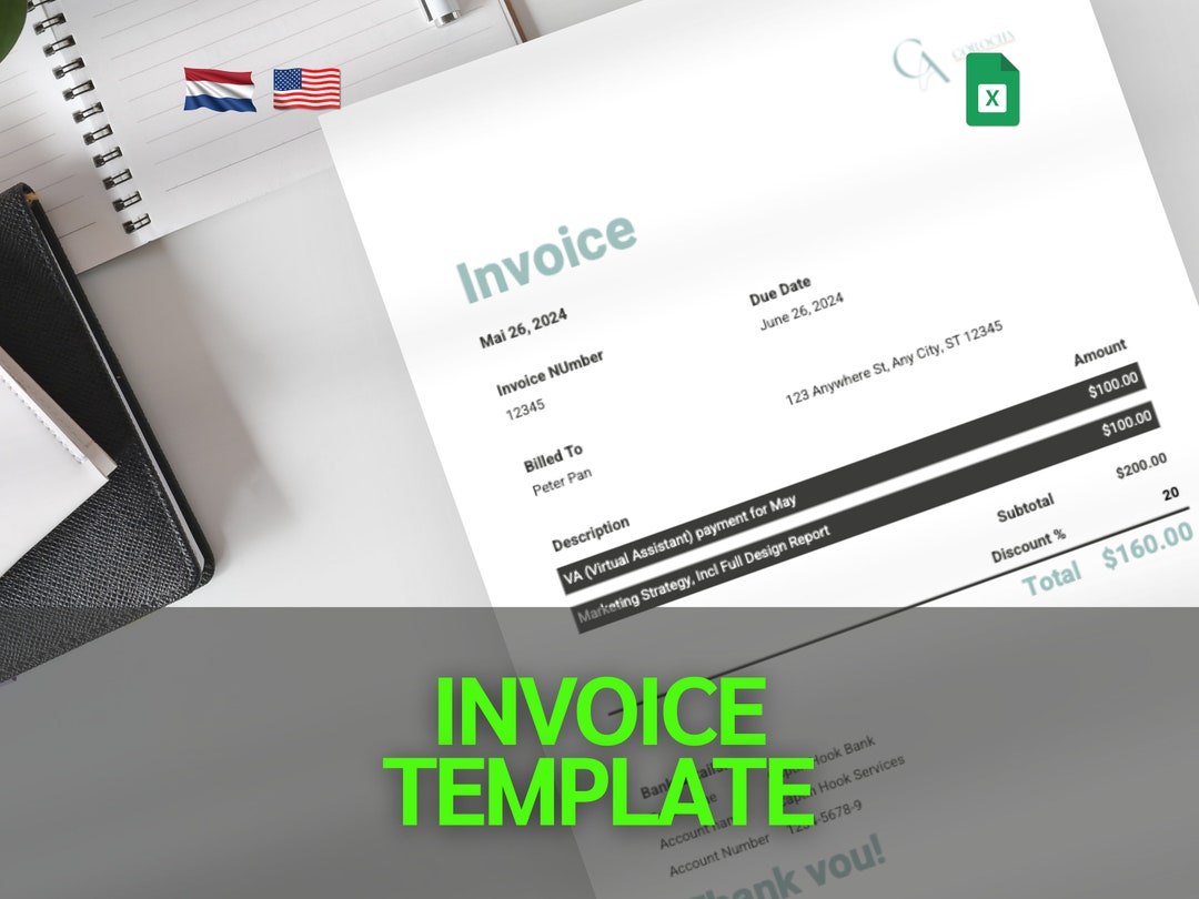 Google Sheets Invoice Template | for Small Businesses & Startups ...