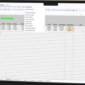 Professional Google Sheets Invoice Template With Automated Summary Google Sheets Template ...