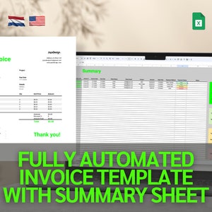Professional Google Sheets Invoice Template With Automated Summary | Google Sheets Template ...