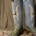 6421 SENDRA Blue Cowboy Boots Nubuck Leather and Python Leather Size 37 ...