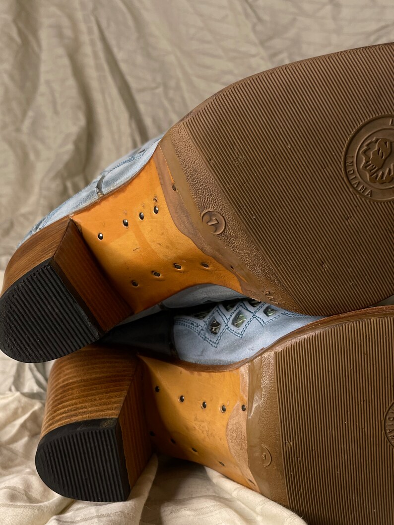 6421 SENDRA Blue Cowboy Boots Nubuck Leather and Python Leather Size 37 ...