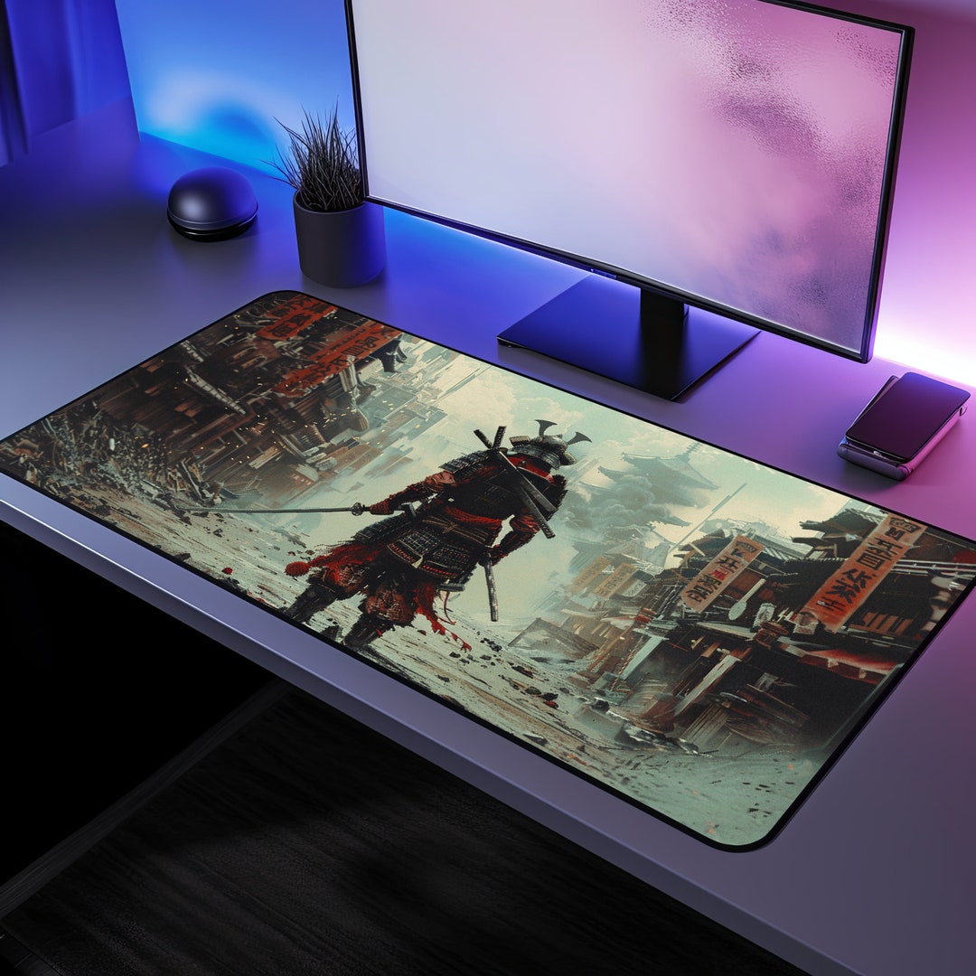 Samurai Desk Mat | Japanese Gaming Mouse | Post-apocalyptic Japanese ...