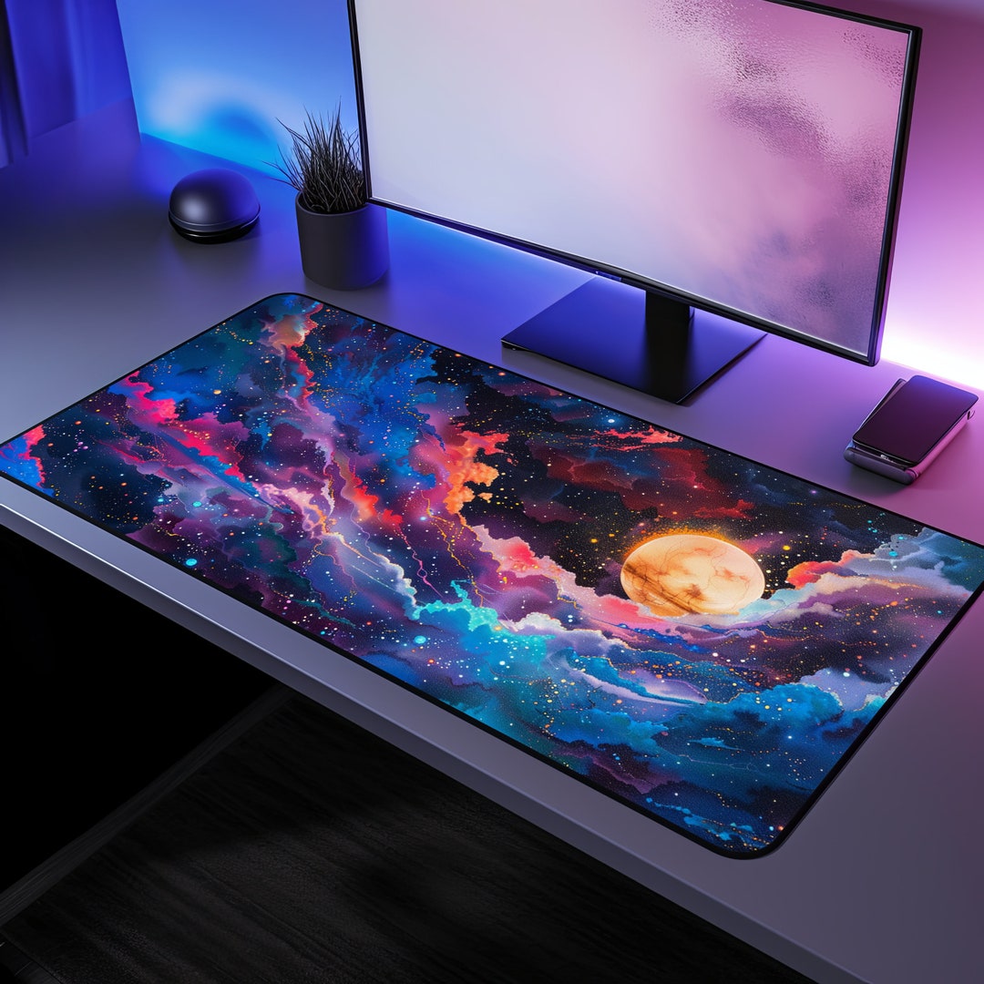 Cosmic Gaming Mat, Space Mouse Pad, Aesthetic Desk Mat, Desk Mat Cute ...