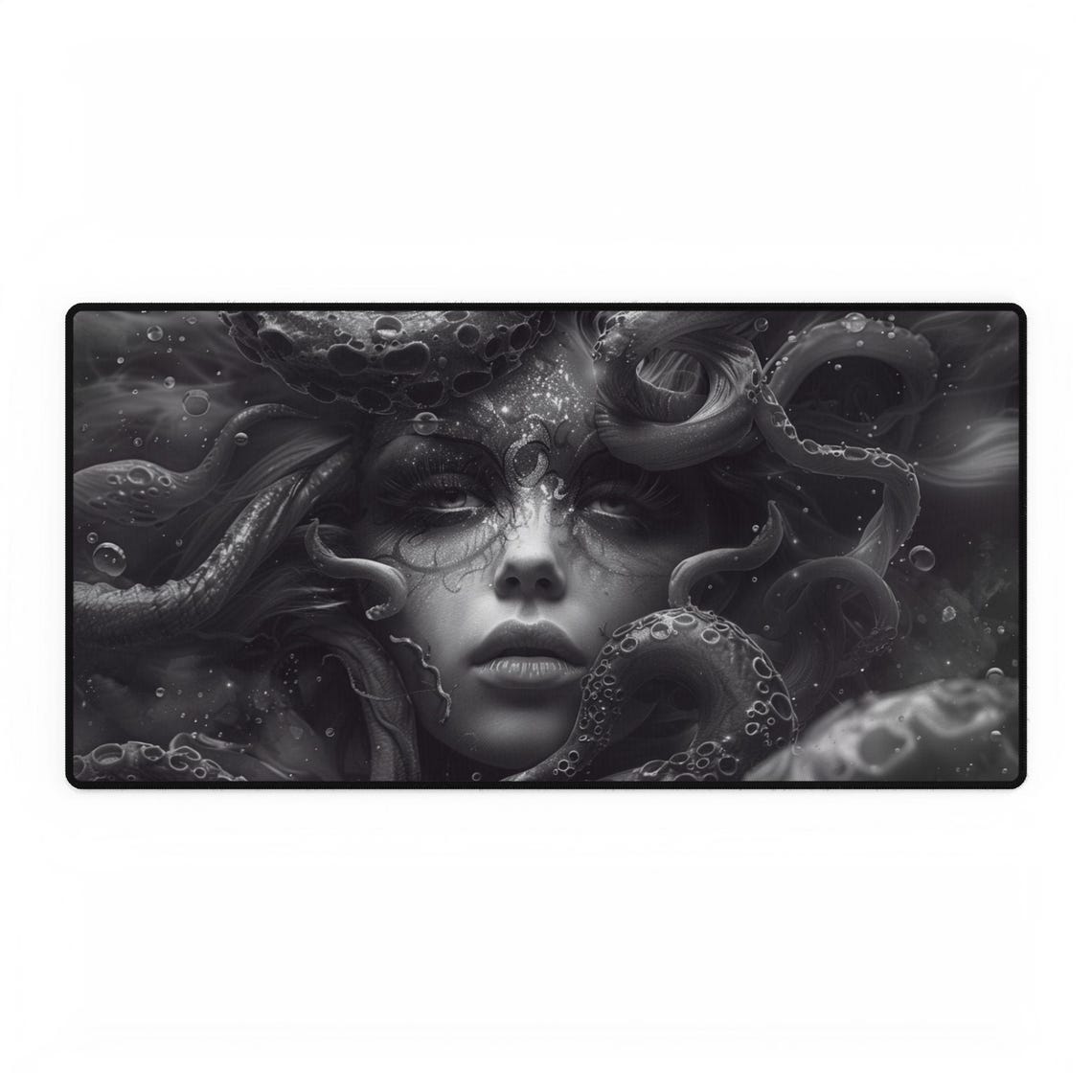 Black and White Medusa Desk Mat | Gothic Medusa Mousepad | Horror Desk ...