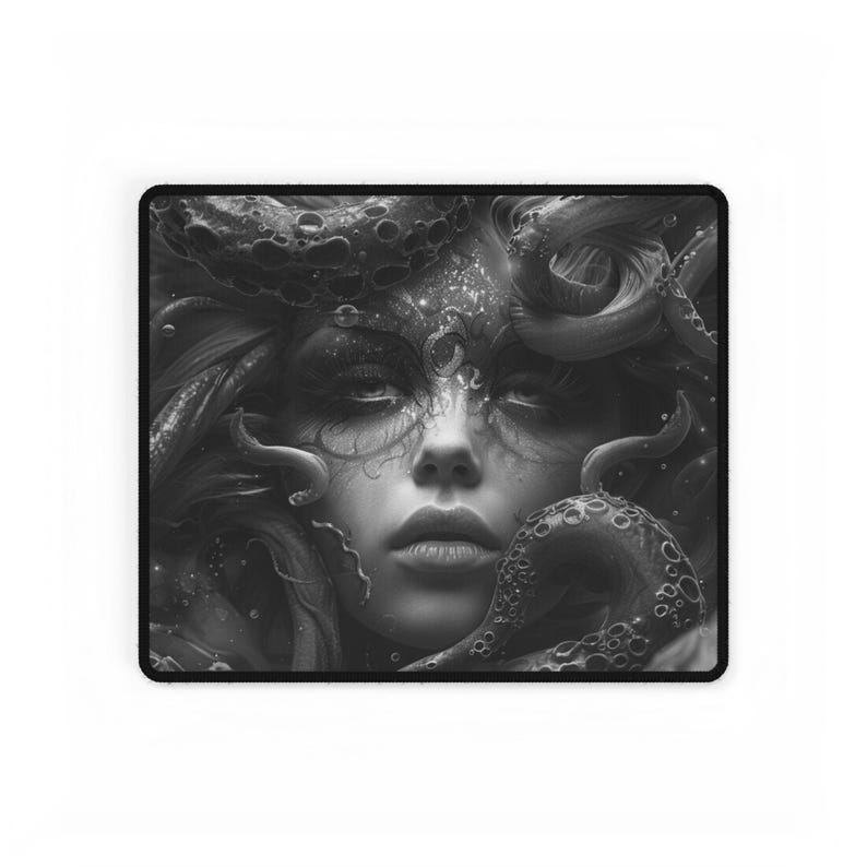 Black and White Medusa Desk Mat | Gothic Medusa Mousepad | Horror Desk ...