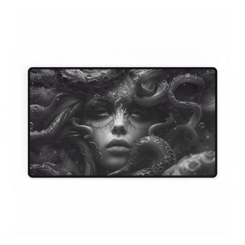 Black and White Medusa Desk Mat | Gothic Medusa Mousepad | Horror Desk ...