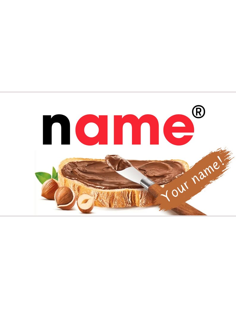 Nutella Nombre Personalizado - Etsy