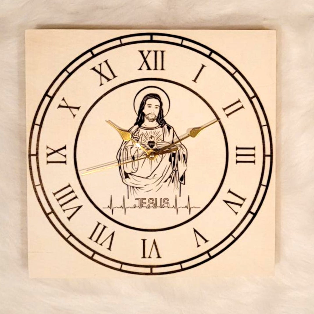 Sacred Heart of Jesus Wall Clock - Roman Numerals - SPECIAL PRICE - Etsy