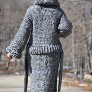Best Selling Wool Cardigan Hand Knitted Cardigan Chunky Wool Coat Long Knitted Cardigan Hooded ...