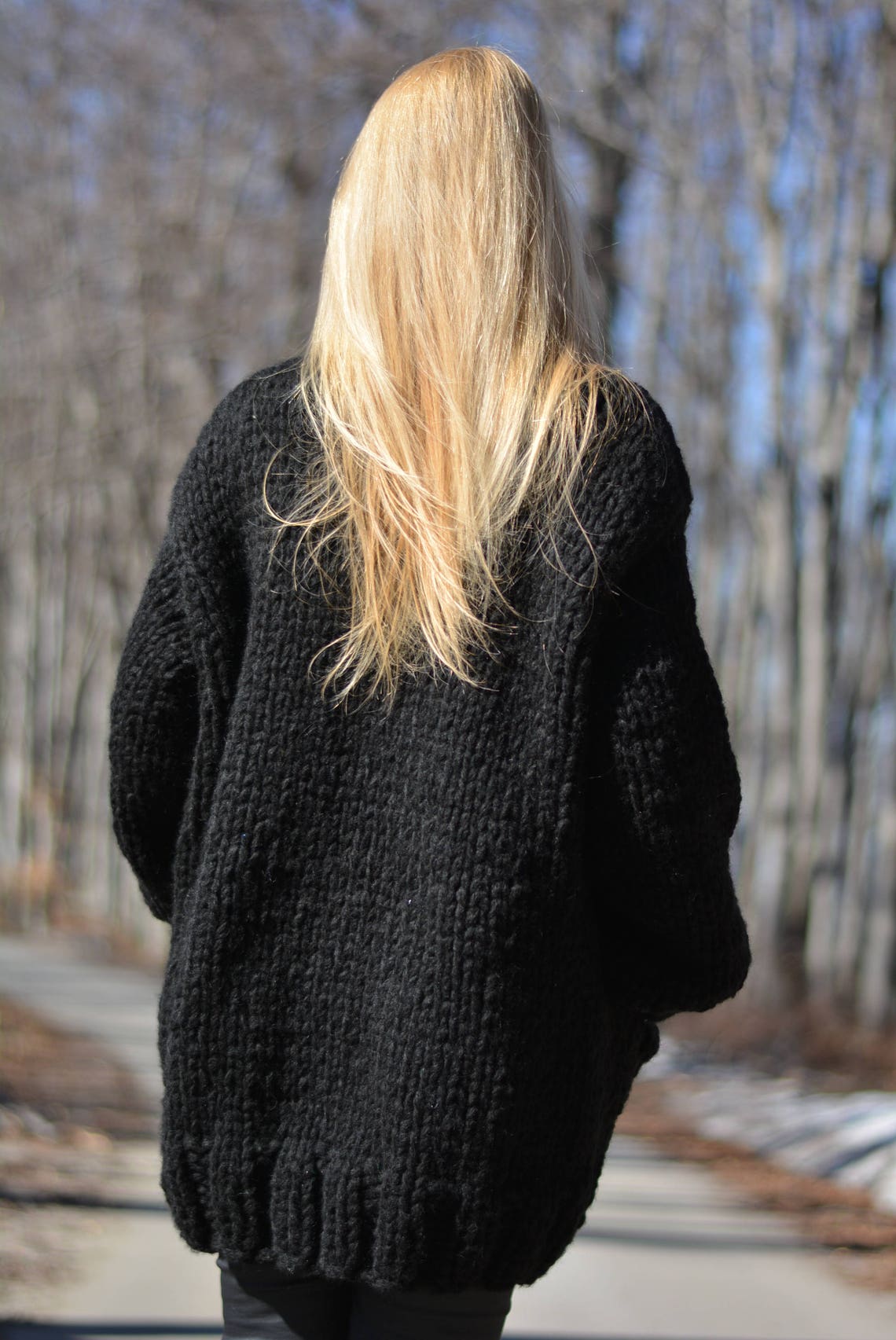 Handmade Wool Cardigan Knitted Wool Coat Chunky Cardigan Tneck | Etsy