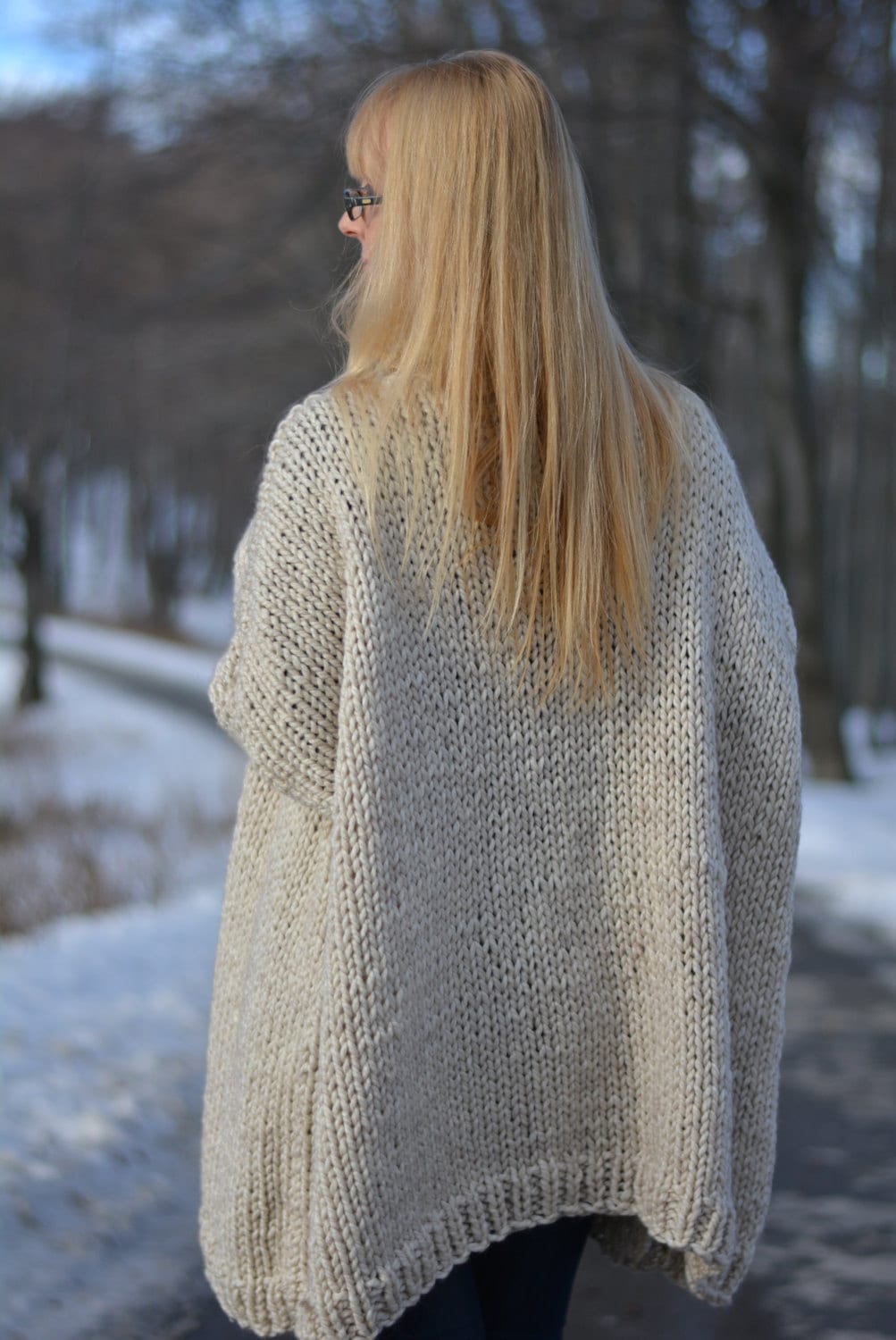 Handmade wool sweater knitted poncho jumper slouchy top | Etsy