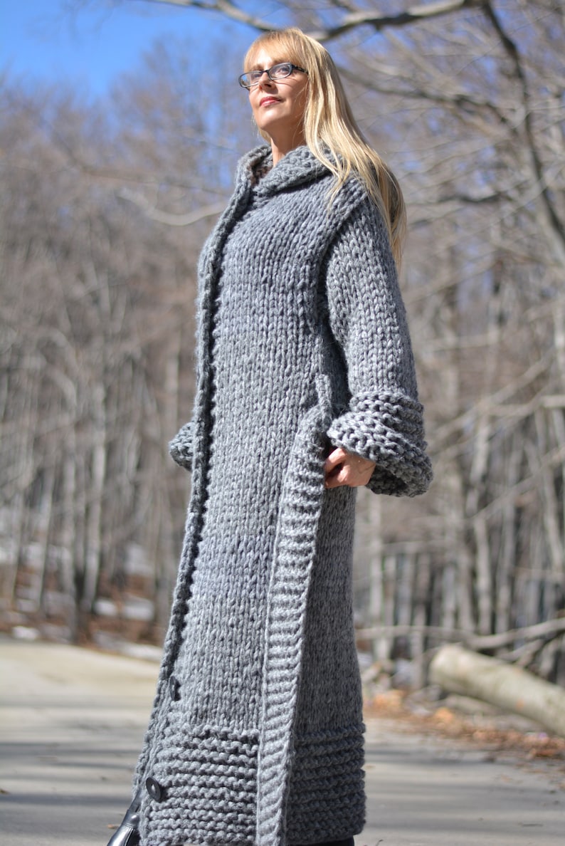 Best Selling Wool Cardigan Hand Knitted Cardigan Chunky Wool Coat Long ...
