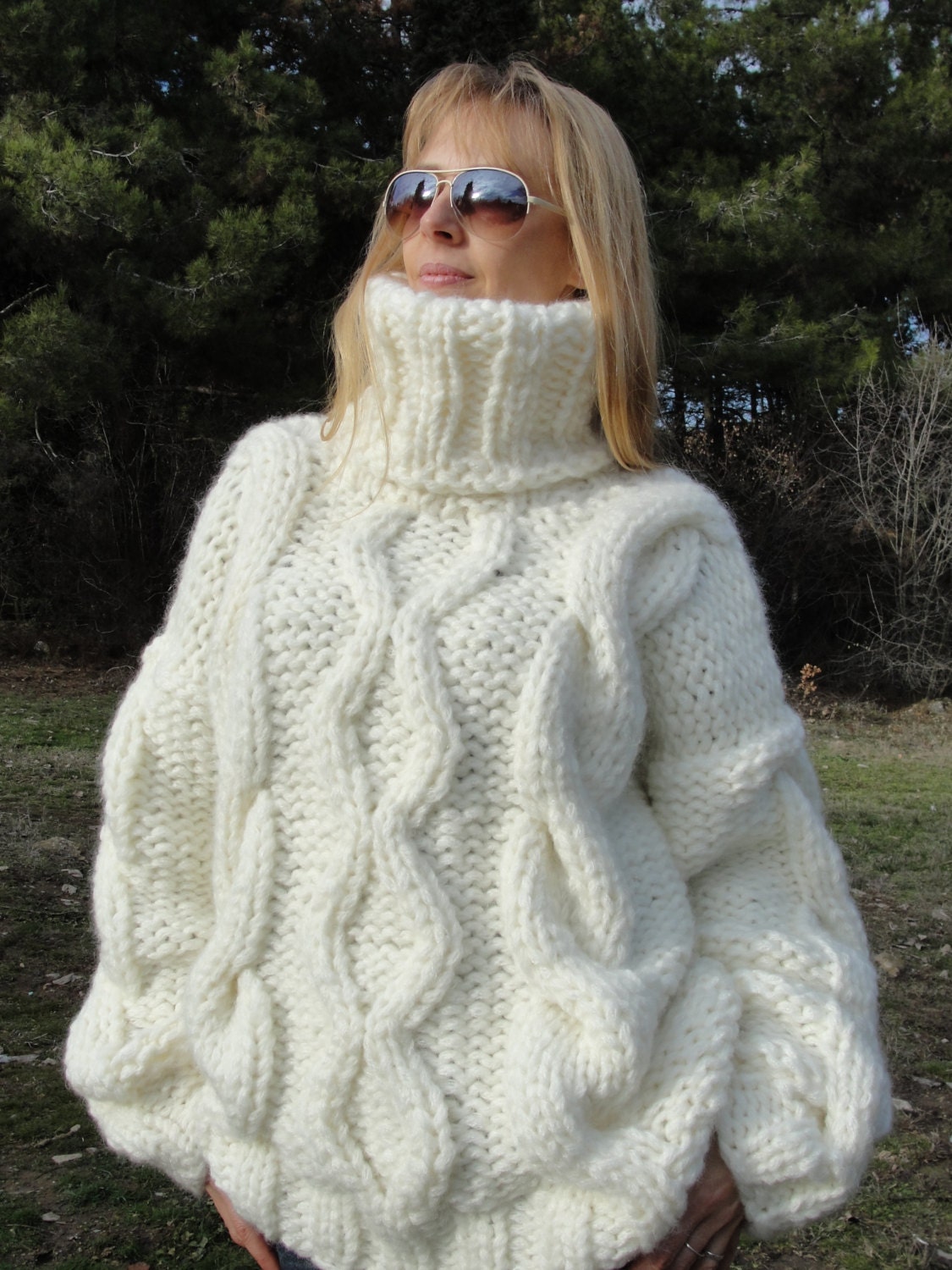 Wool Sweater Hand Knitted Wool Jumper Handmade Wool Pullover - Etsy