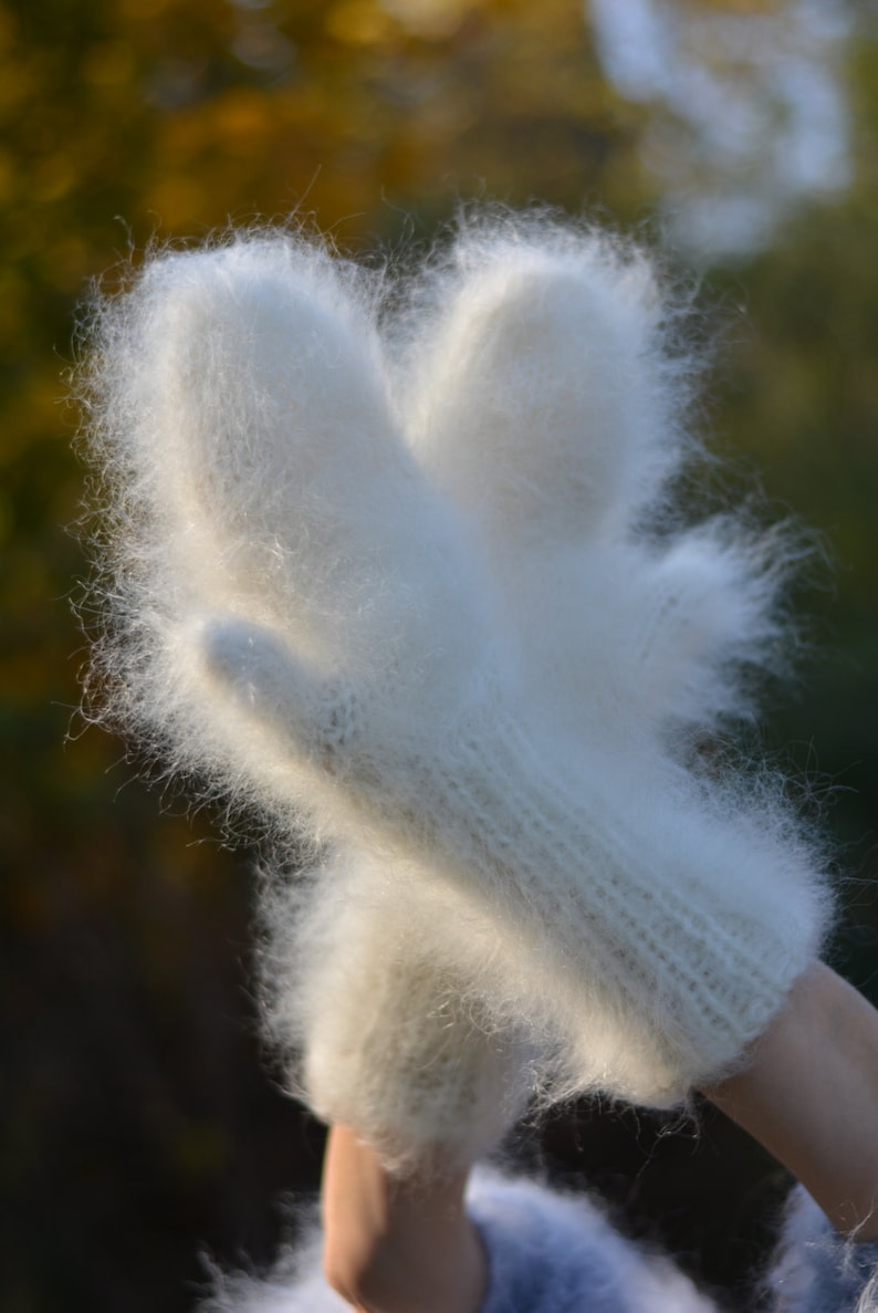 ORDER Handmade Mittens Hand Knitted Mohair Mittens Thick Fuzzy - Etsy