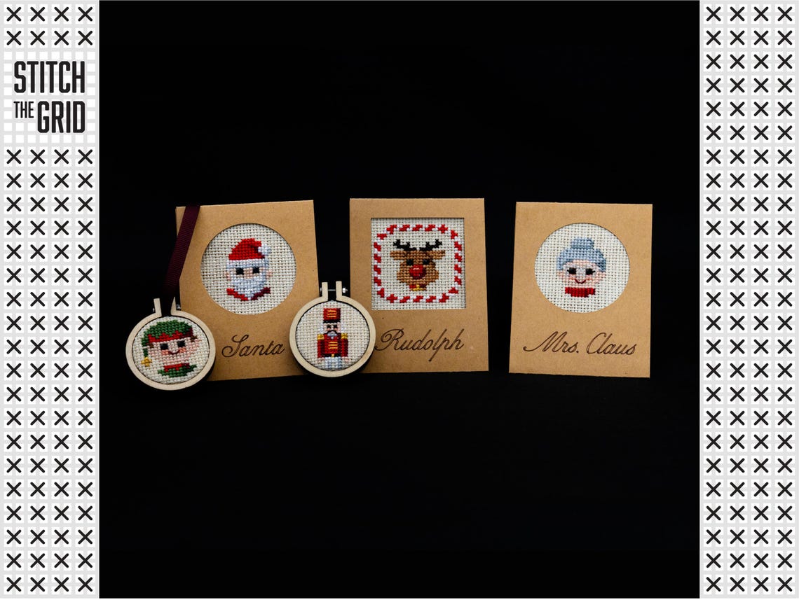 Christmas Mini Cross Stitch Patterns • Santa's Workshop Bundle ...