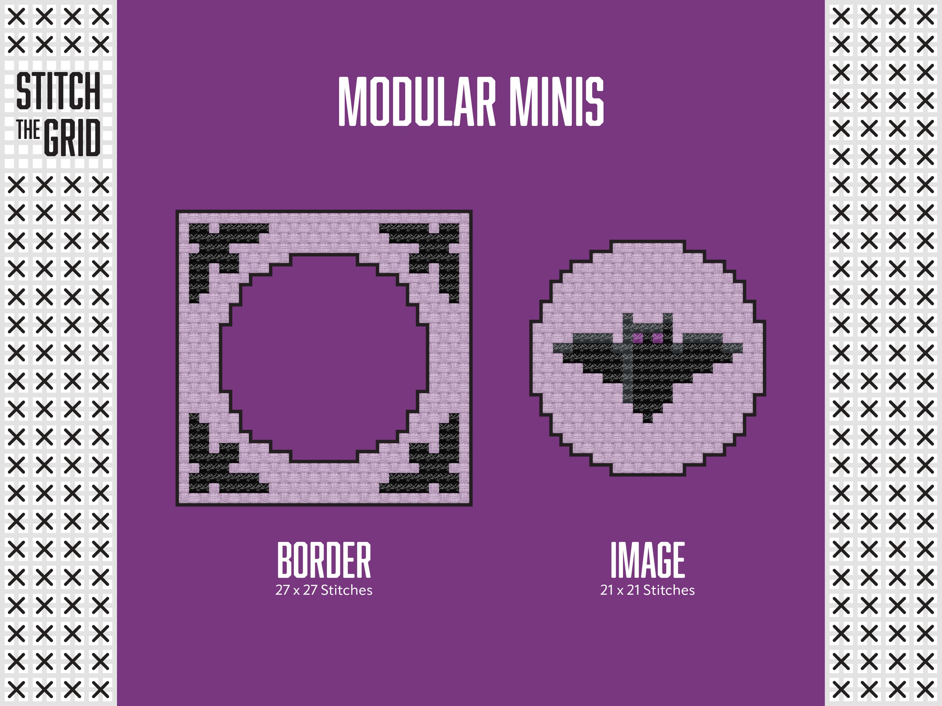 Halloween Mini Cross Stitch Patterns Bat Bundle Modular Minis - Etsy
