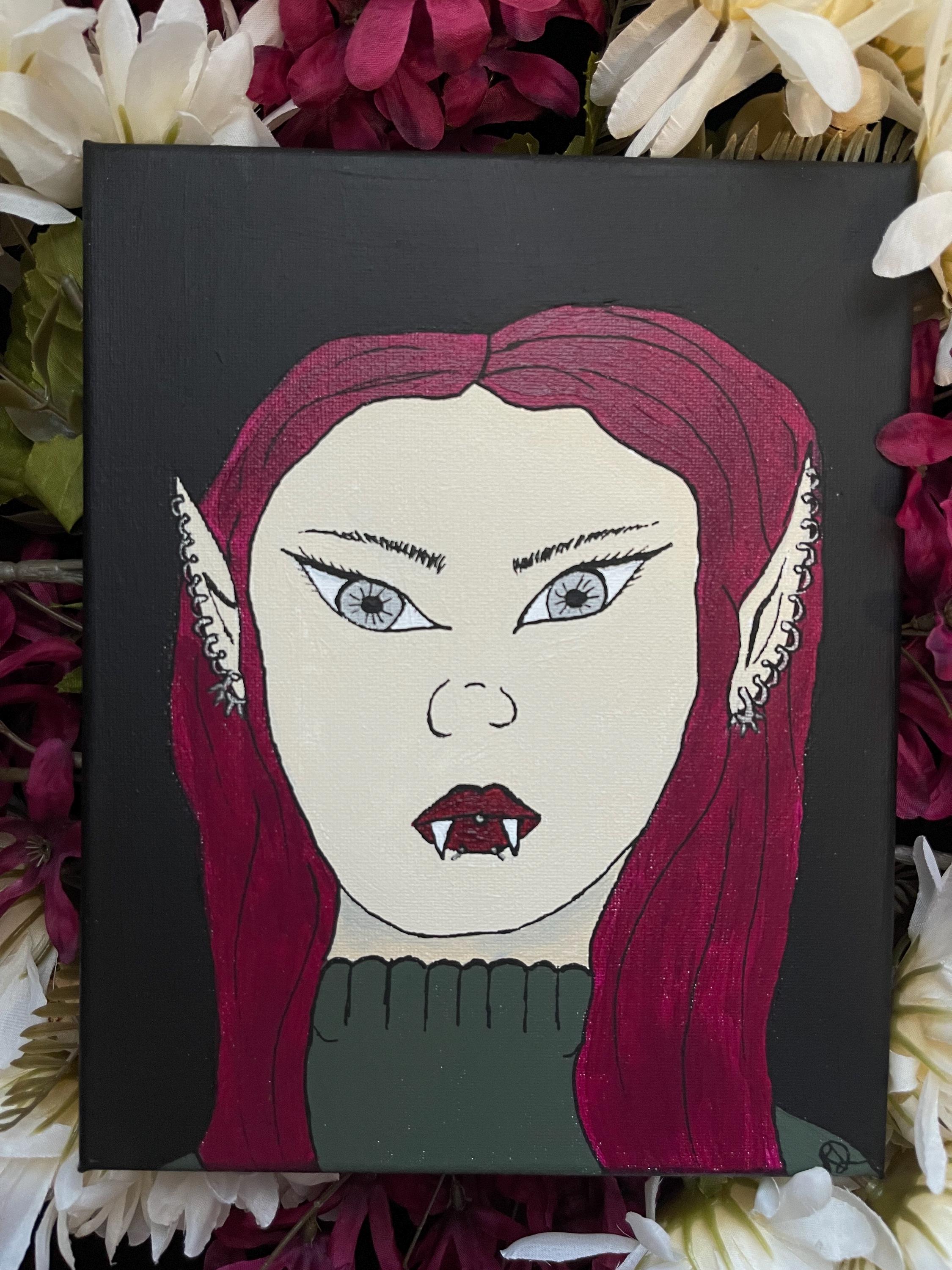 Lady Vamp 8” X 10” Acrylic Painting - Etsy
