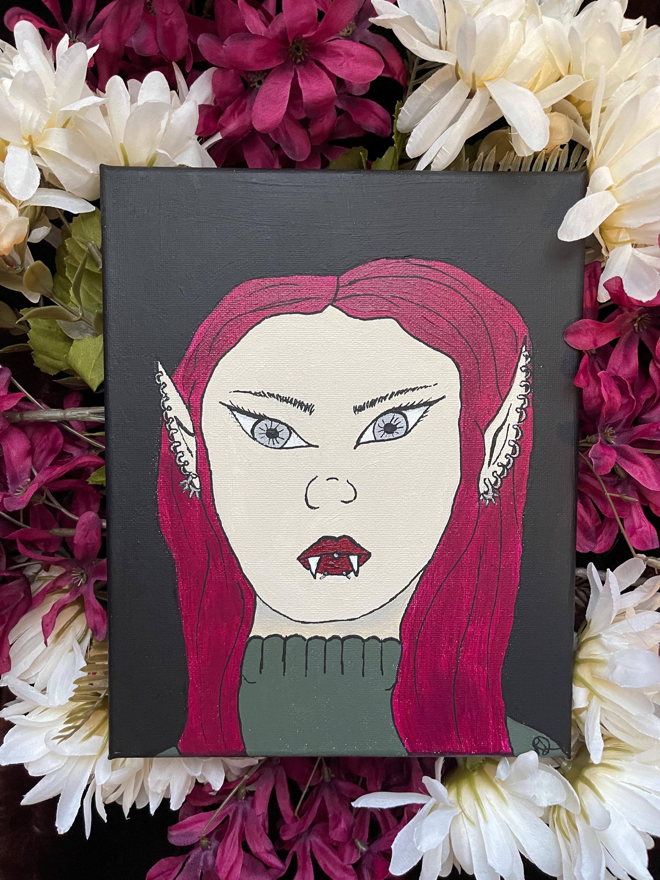 Lady Vamp 8” X 10” Acrylic Painting - Etsy