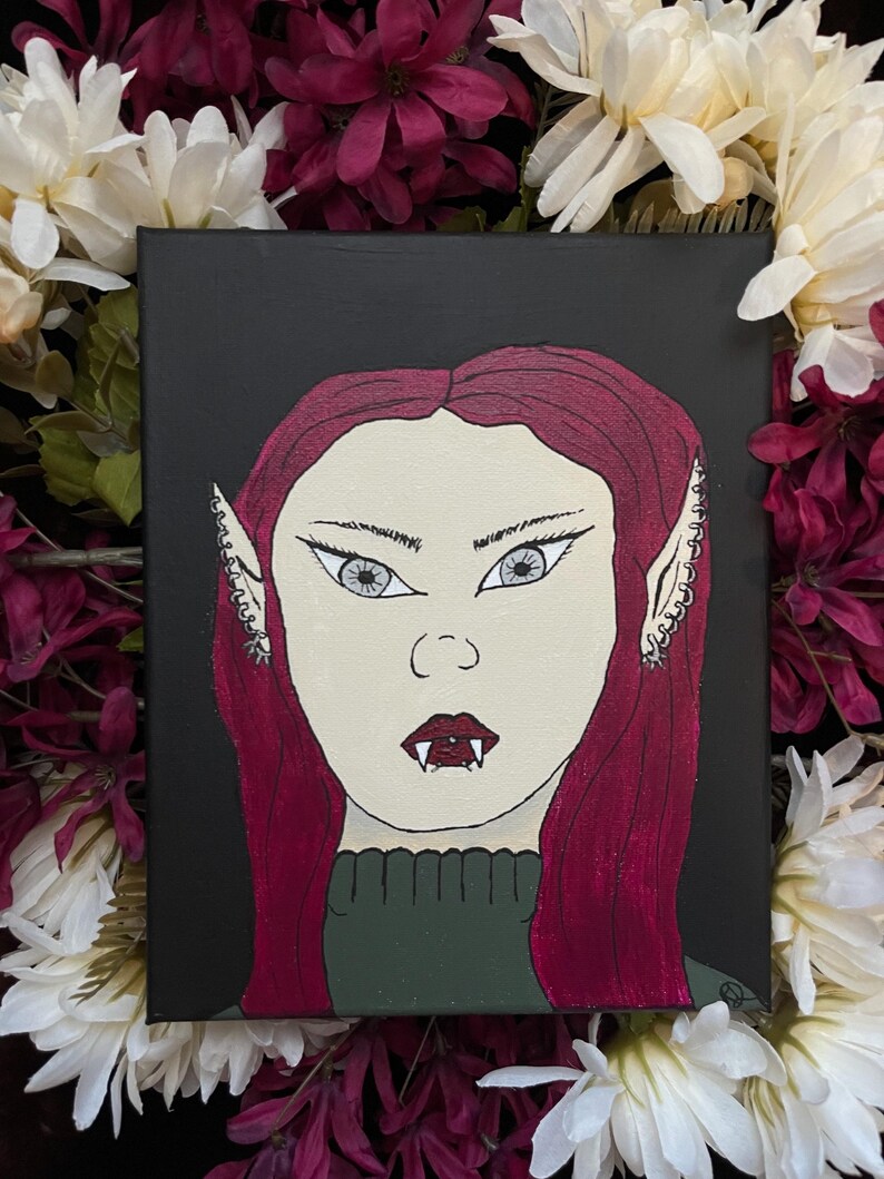 Lady Vamp 8” X 10” Acrylic Painting - Etsy